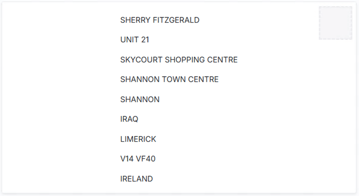 Ireland Address Formats & Mailing Address Example & Country Info
