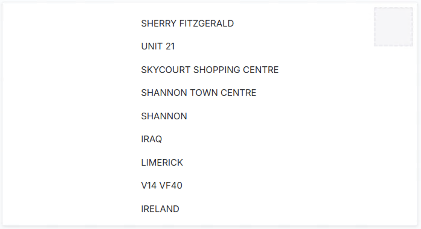 Ireland Address Formats & Mailing Address Example & Country Info